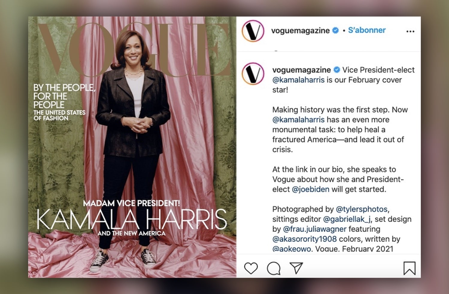 Suites aux critiques, « Vogue » sort une nouvelle une avec Kamala ...